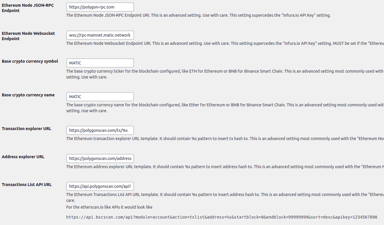Polygon Wallet WordPress Plugin Configuration Guide